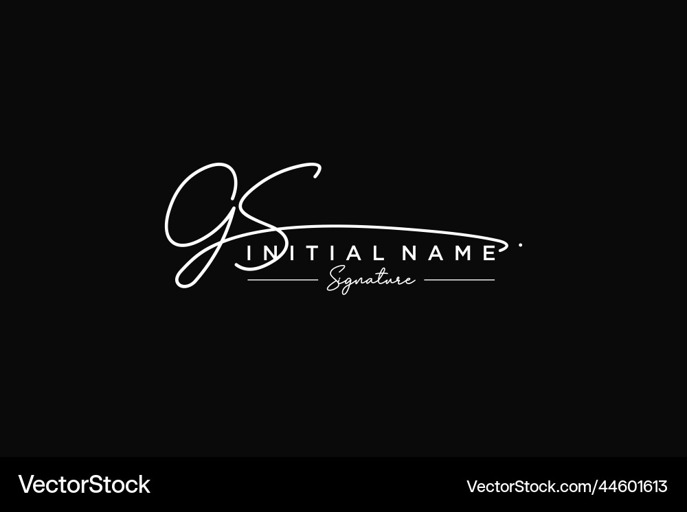 Initial gs signature logo template hand drawn Vector Image