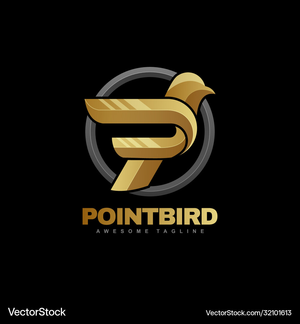 Logo point bird gradient colorful style Royalty Free Vector