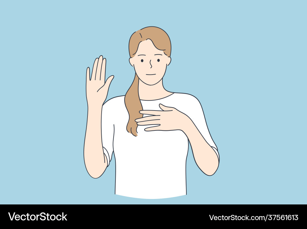 Loyalty Pledge Cartoon Royalty Free Vector Image