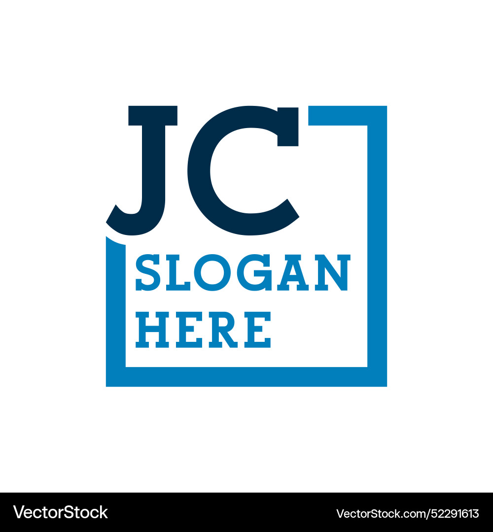 Minimal initials logo letters j and c jc initial Vector Image