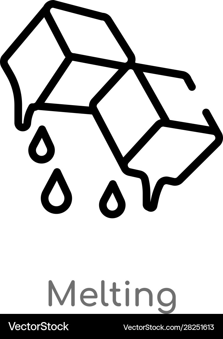 Outline melting icon isolated black simple line Vector Image