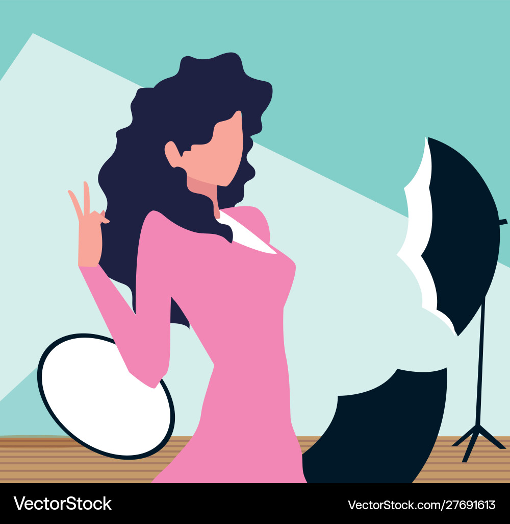 Supermodel avatar woman in studio design Vector Image