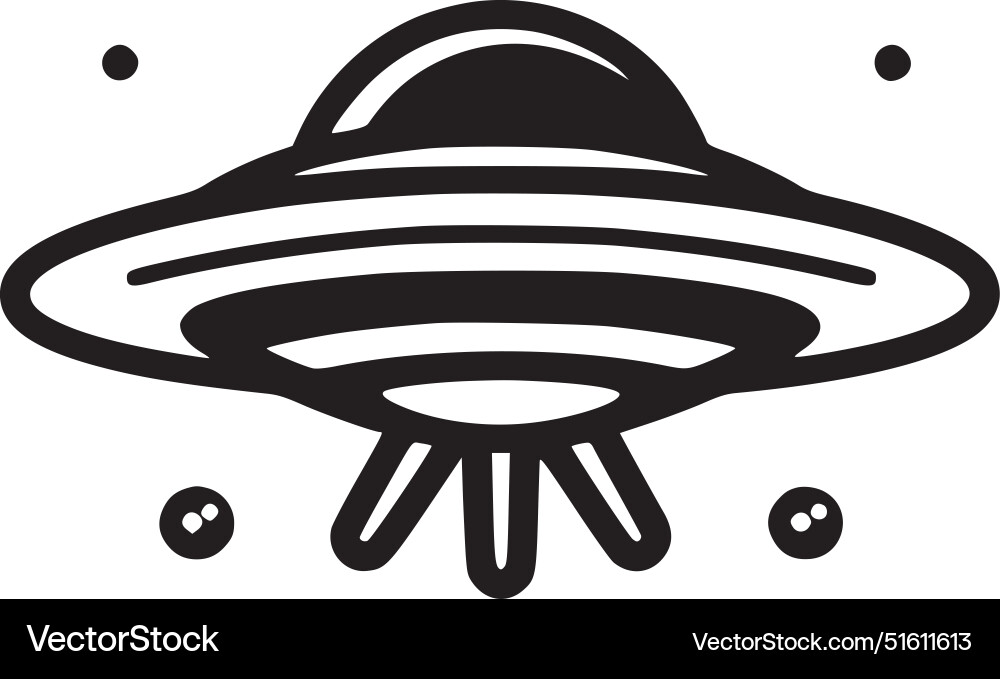 Ufo - black and white isolated icon Royalty Free Vector