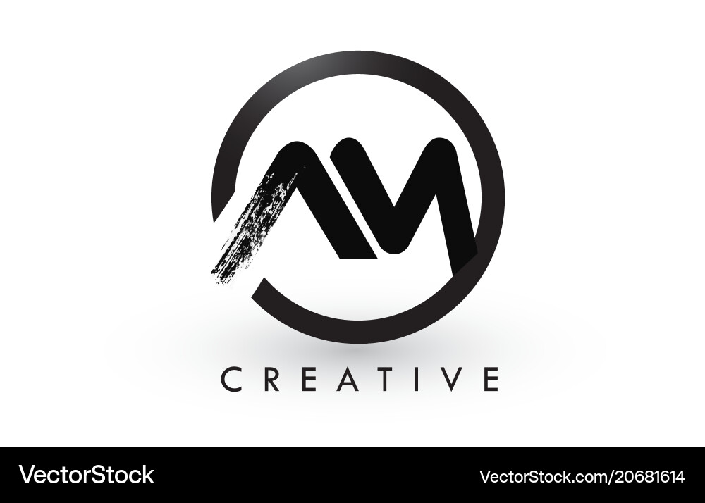 Am brush letter logo design creative brushed Vector Image