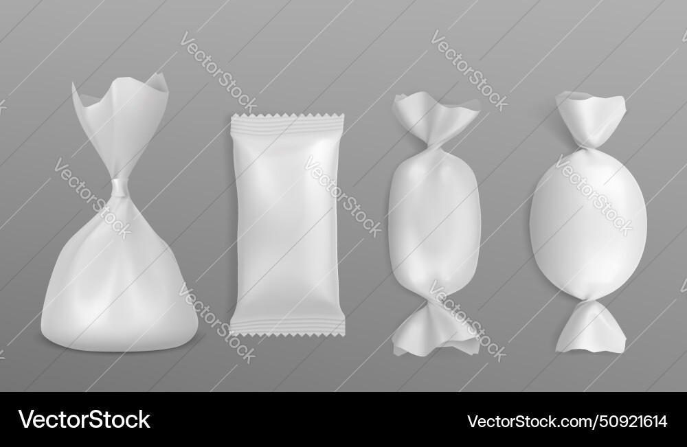 Candy wrapper mockup realistic 3d Royalty Free Vector Image