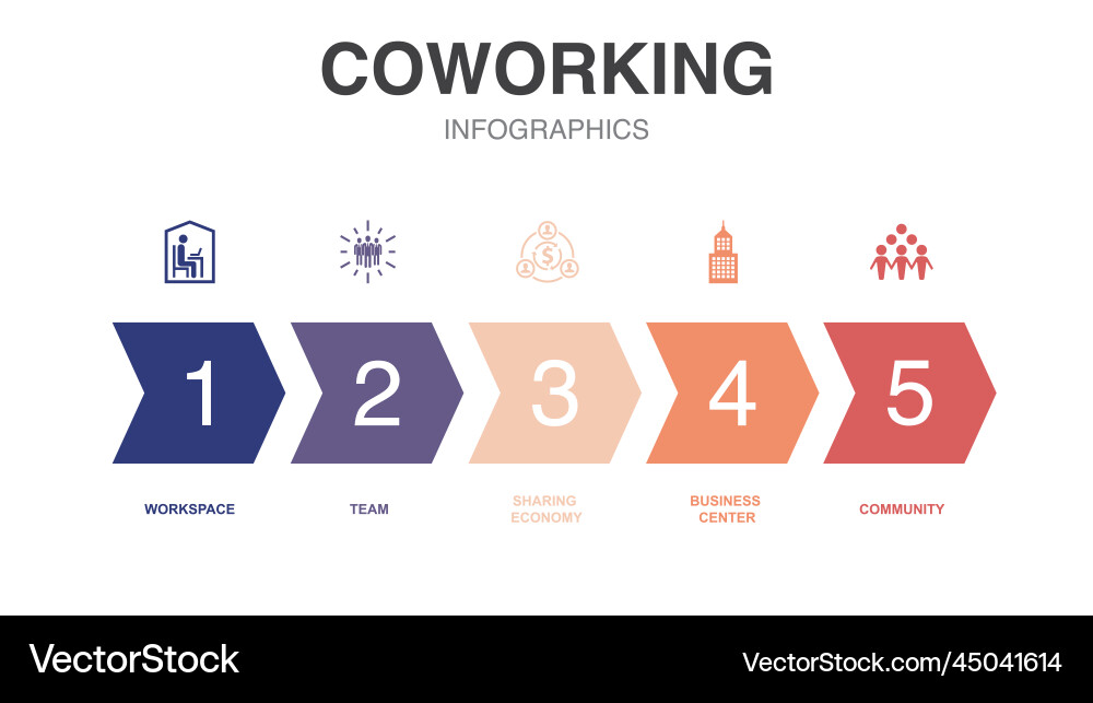 Coworking icons infographic design template Vector Image