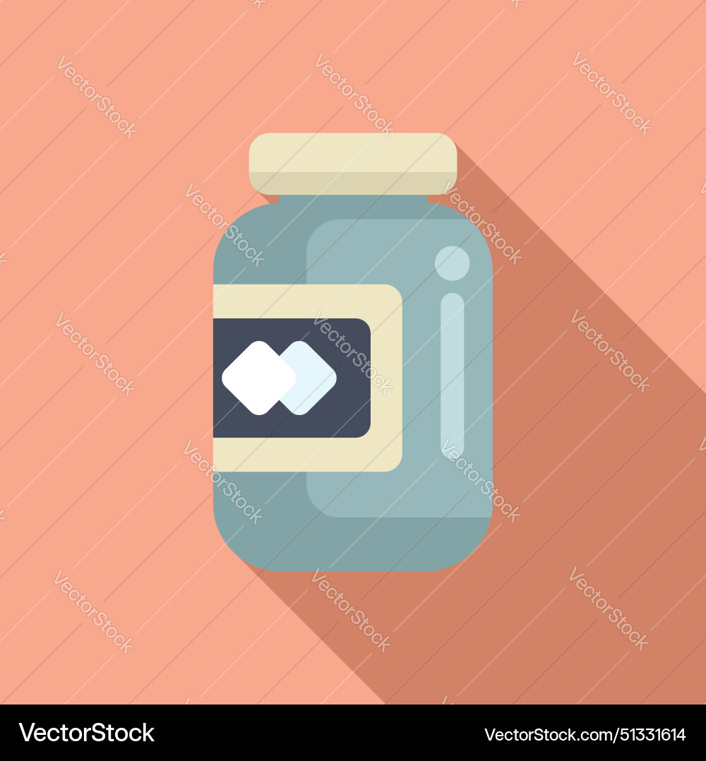 Flat design icon of medication jar Royalty Free Vector Image