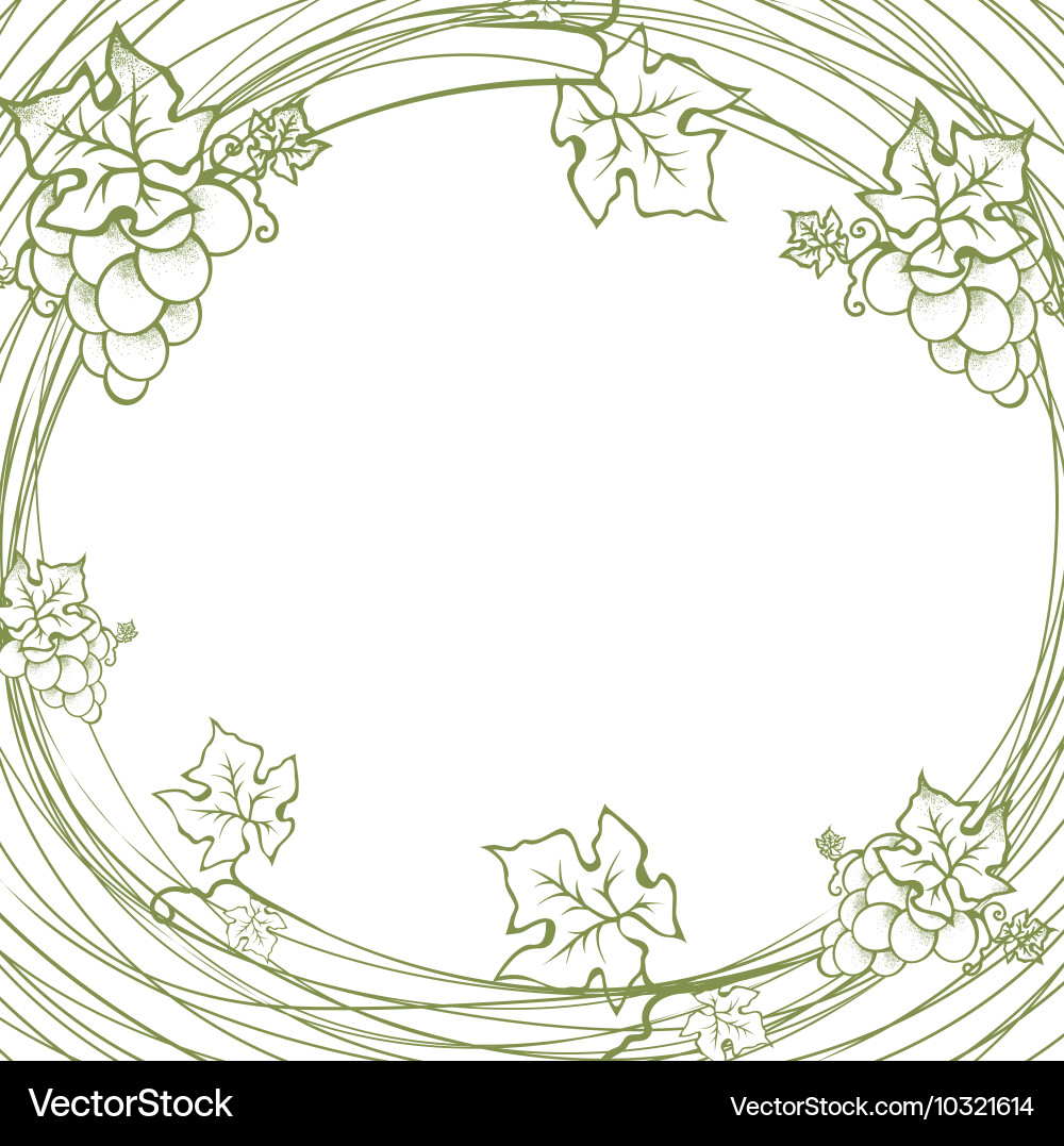 Grape round frame Royalty Free Vector Image - VectorStock