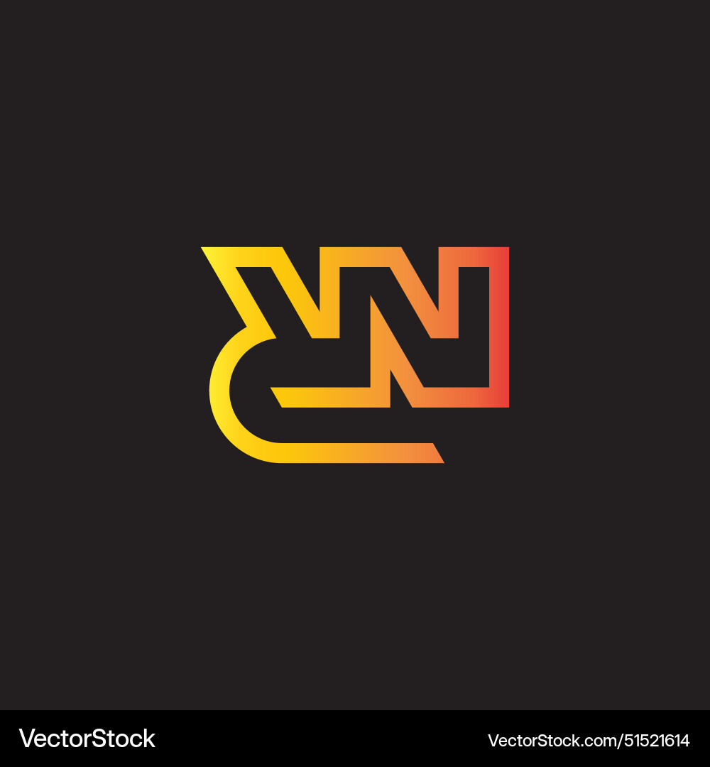Letter dw simple geometric gradient logo Vector Image