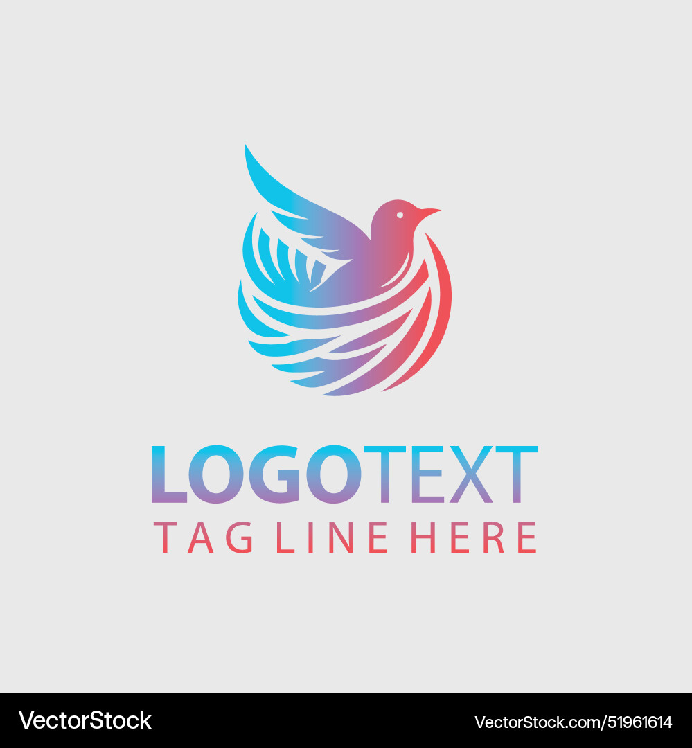 Nesting bird logo Royalty Free Vector Image - VectorStock