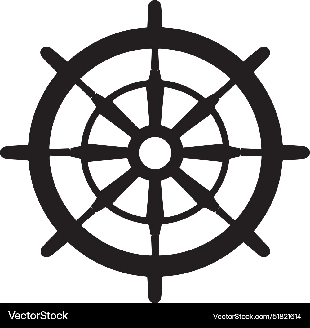Ship wheel - minimalist and simple silhouette Vector Image