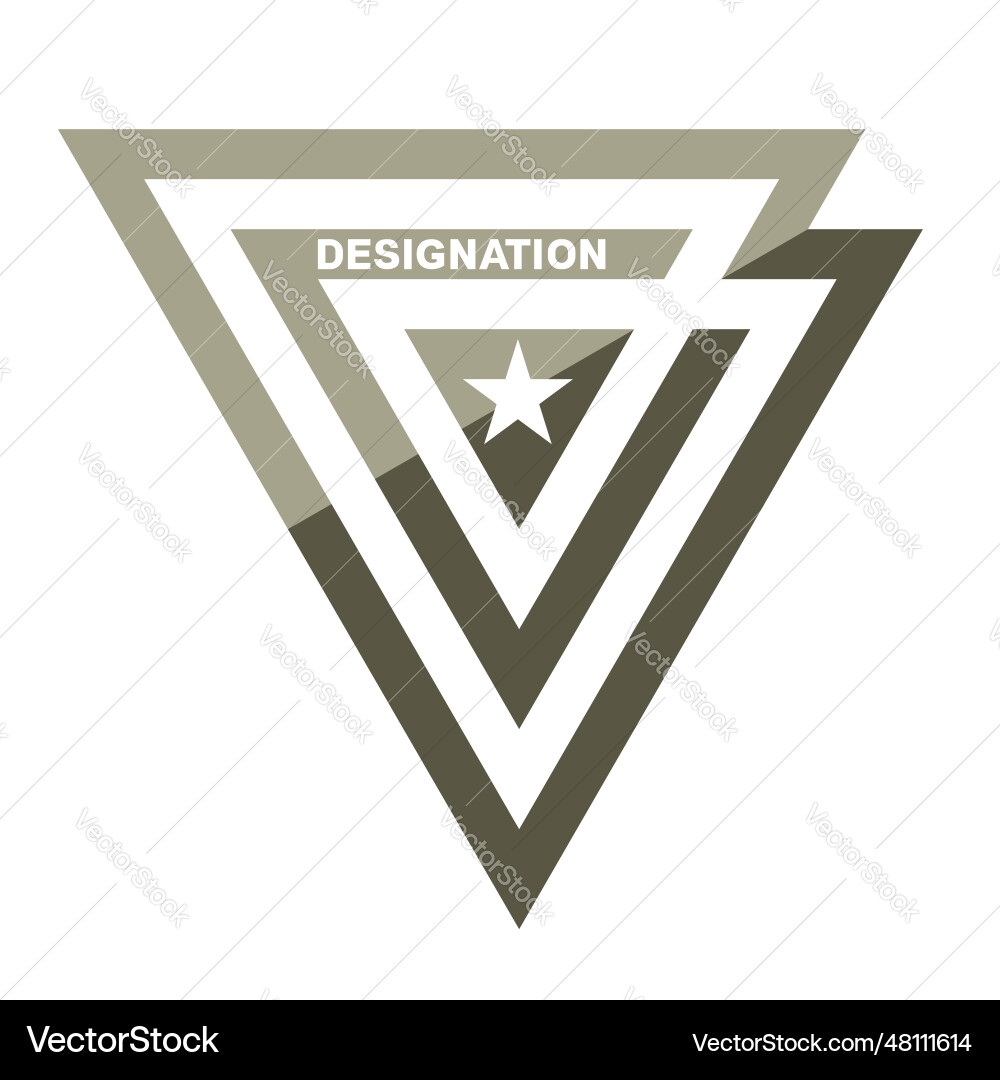 Triangle logo design element with designation Vector Image