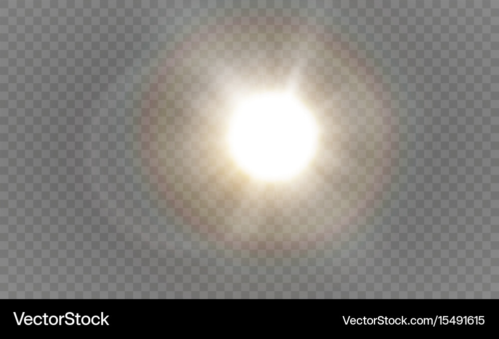 Abstract lens gold front solar flare transparent Vector Image