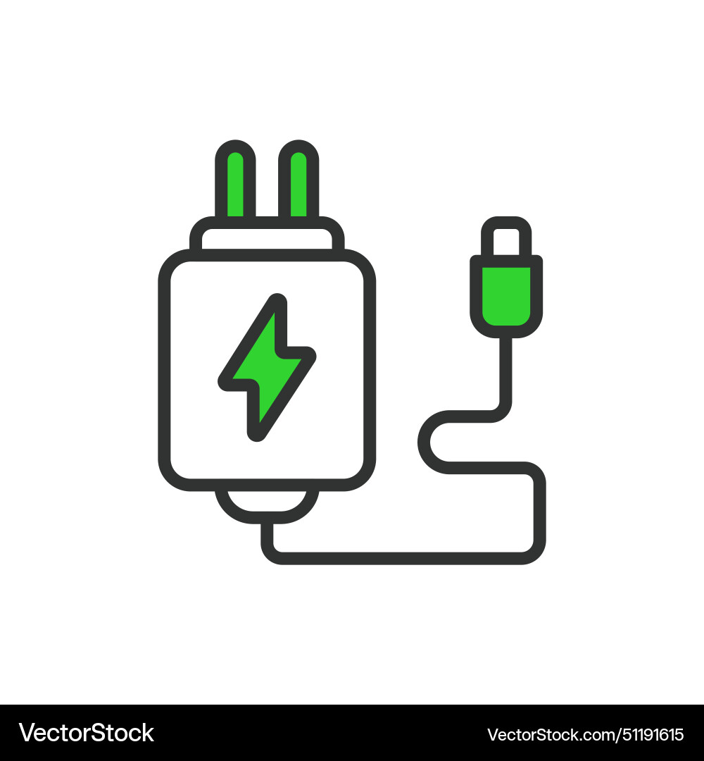 Adaptor in line design green adapter plug socket Vector Image