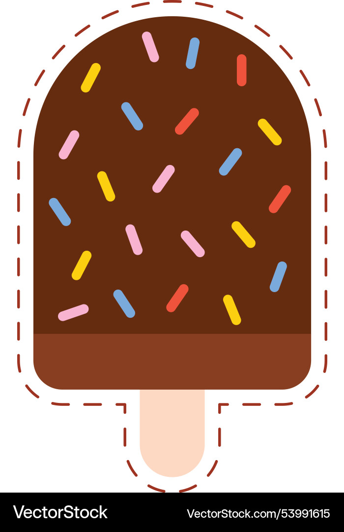 Colored popsicle ice cream icon Royalty Free Vector Image