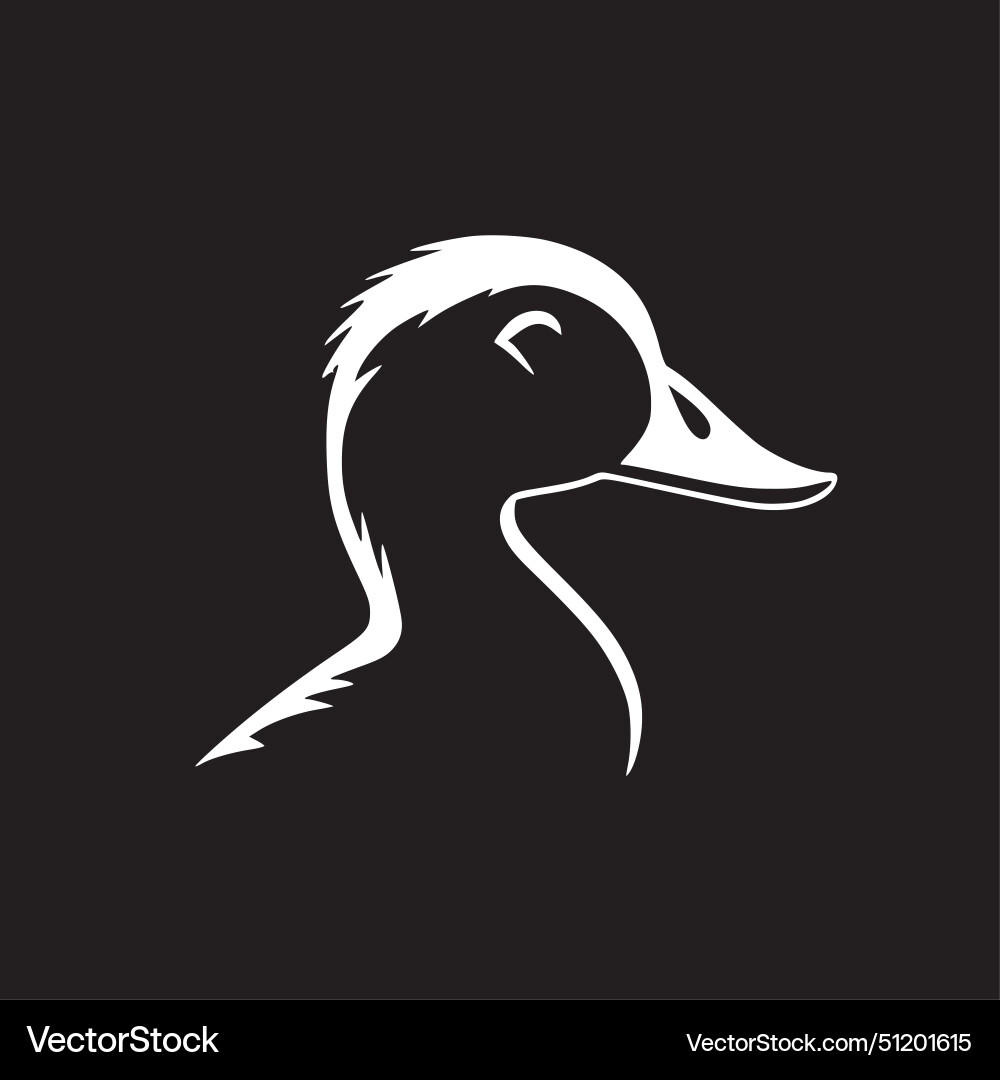 Duck - black and white isolated icon Royalty Free Vector