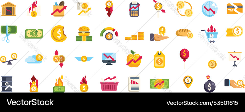Inflation affecting global economy and cost Vector Image
