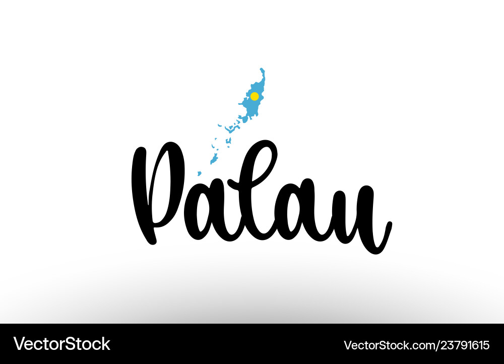 Palau country big text with flag inside map Vector Image