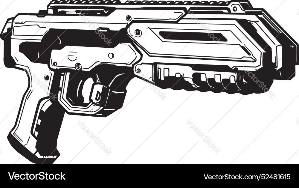 Quantum blaster gun symbol neutron shooter Vector Image