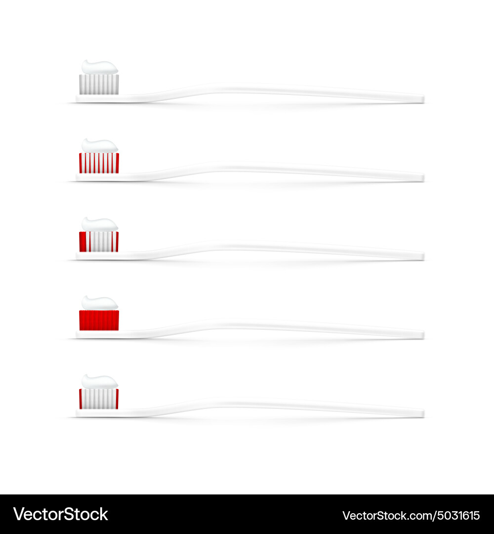 Set of toothbrushes isolated on white Royalty Free Vector