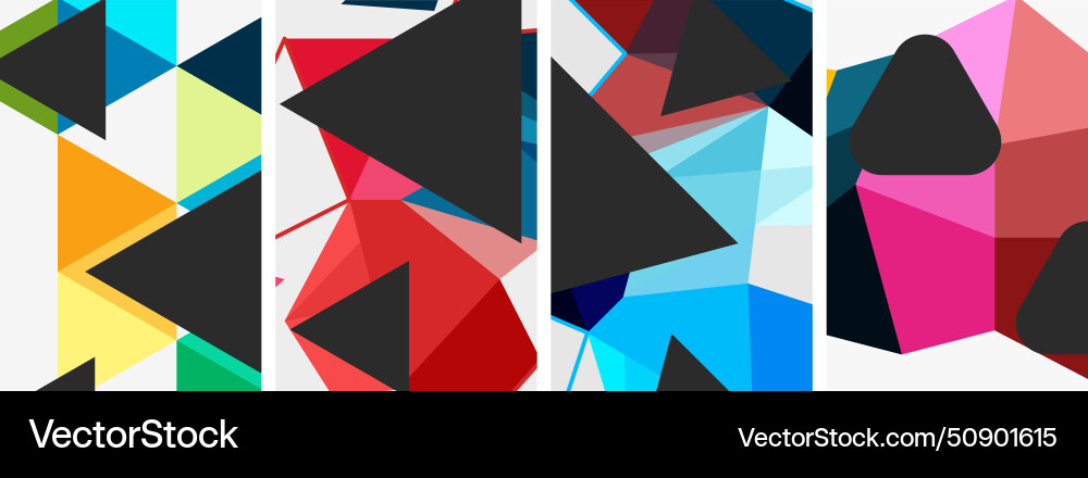 Set of triangle poster backgrounds Royalty Free Vector Image