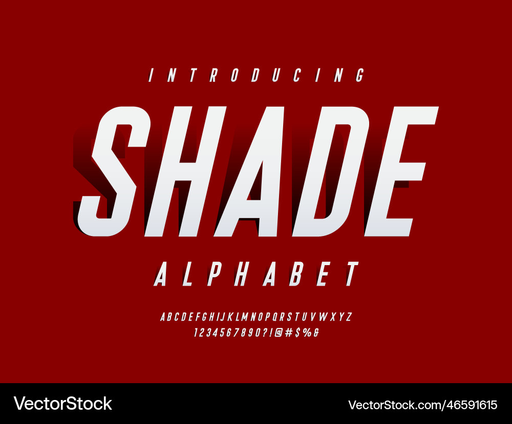 Shadow font Royalty Free Vector Image - VectorStock