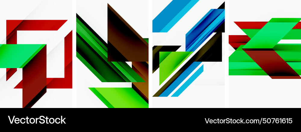 Triangle poster abstract background set Royalty Free Vector