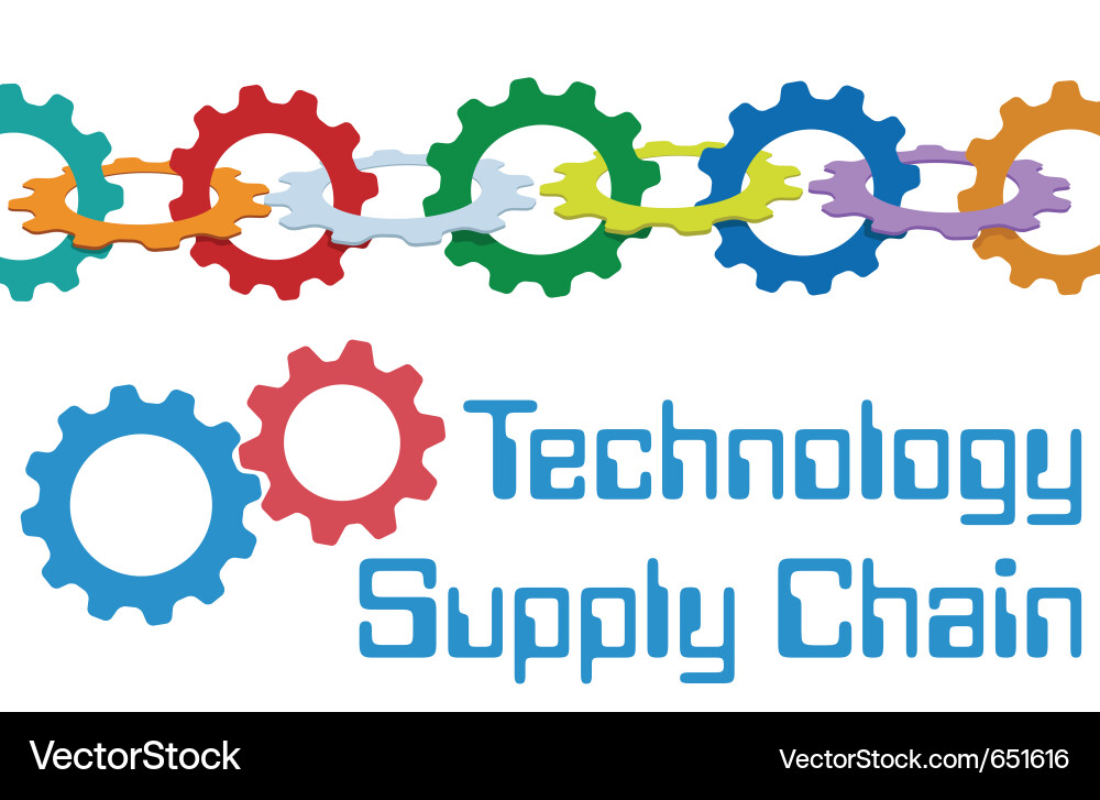 Chain of gears Royalty Free Vector Image - VectorStock