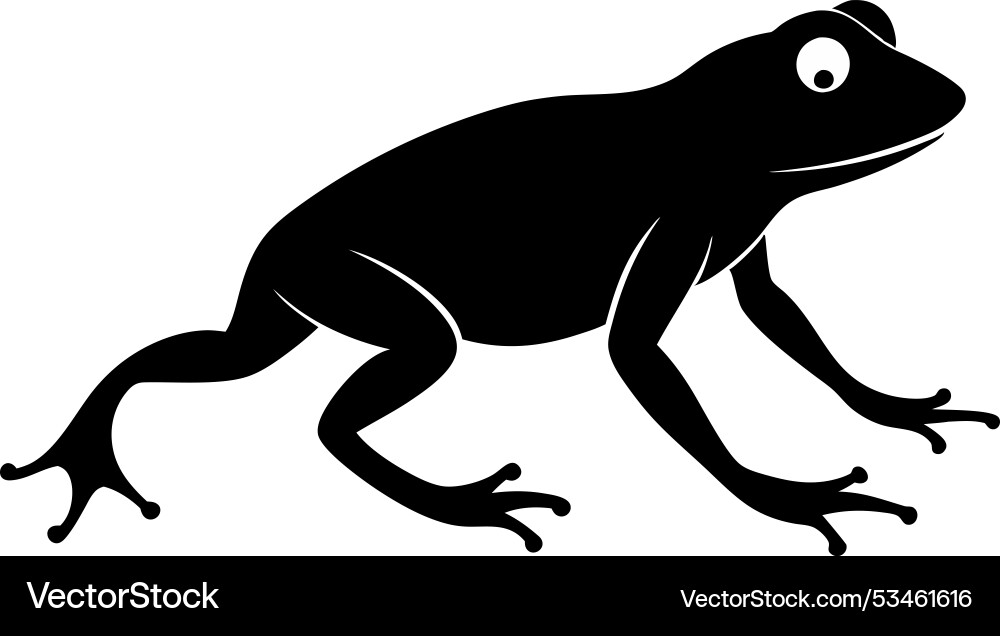 Frog walking silhouette art Royalty Free Vector Image