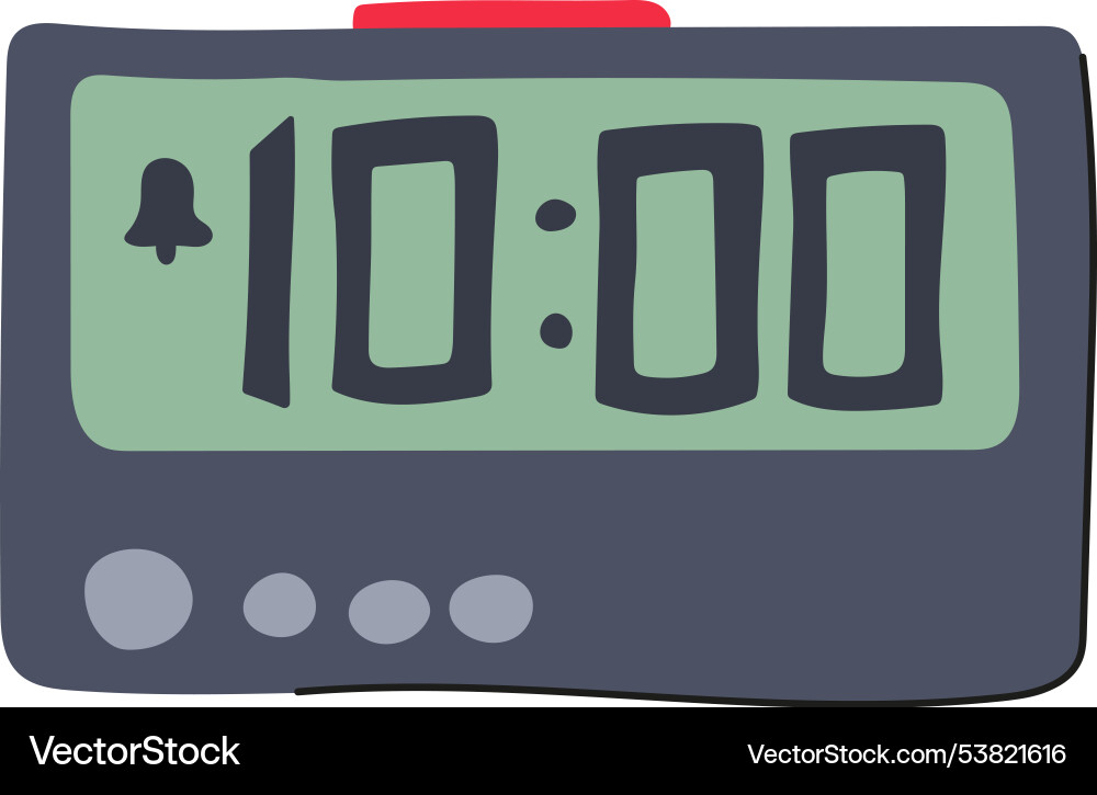 Timer travel alarm clock cartoon Royalty Free Vector Image
