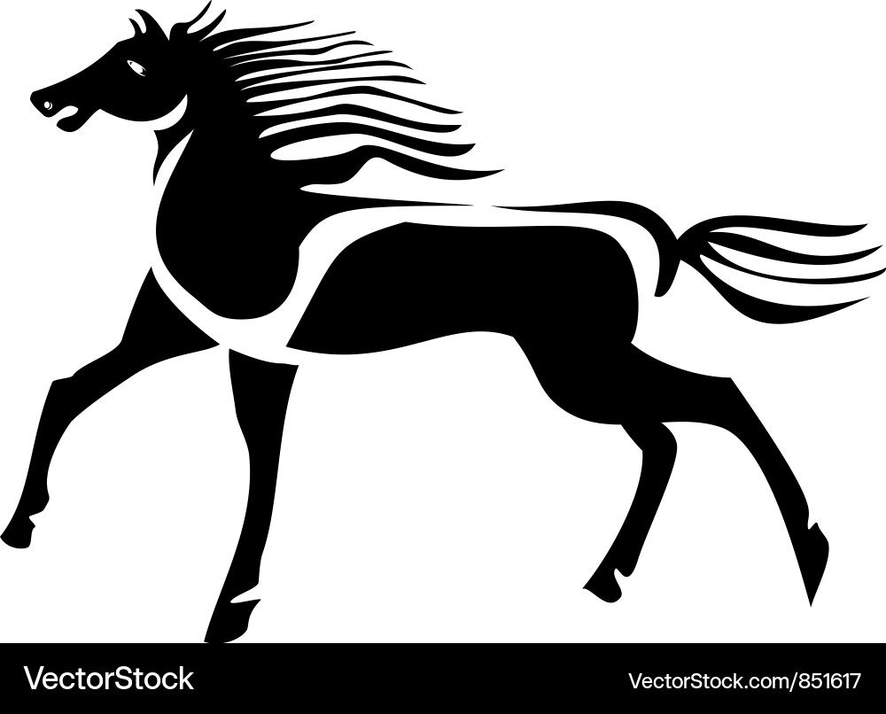 Black wild horse Royalty Free Vector Image - VectorStock