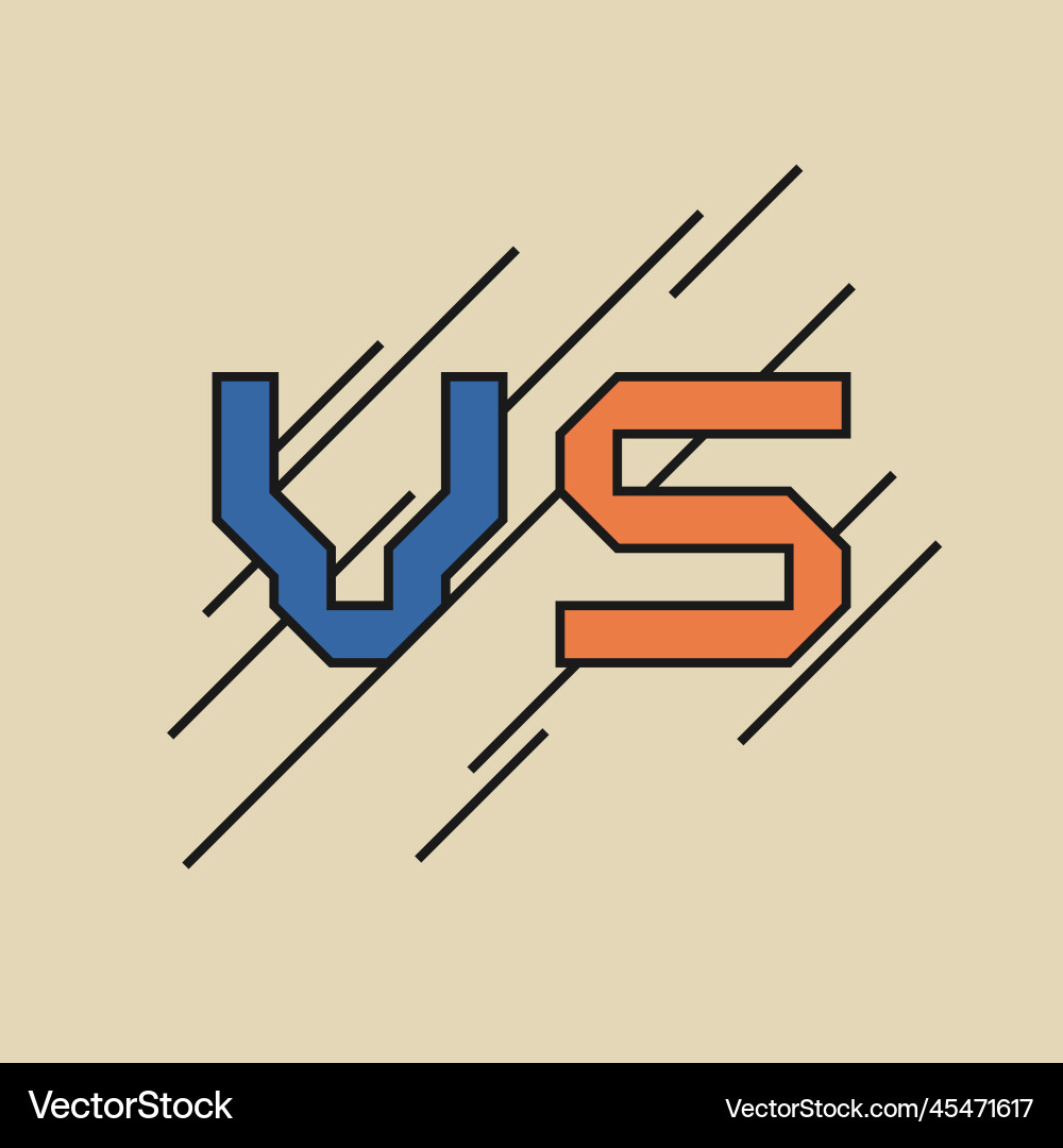 Bright symbols of confrontation vs Royalty Free Vector Image