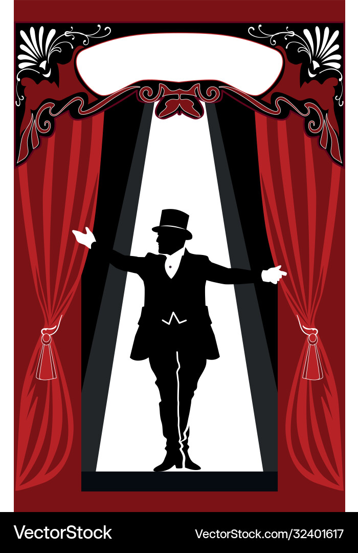 Circus announcer in middle stage Royalty Free Vector Image