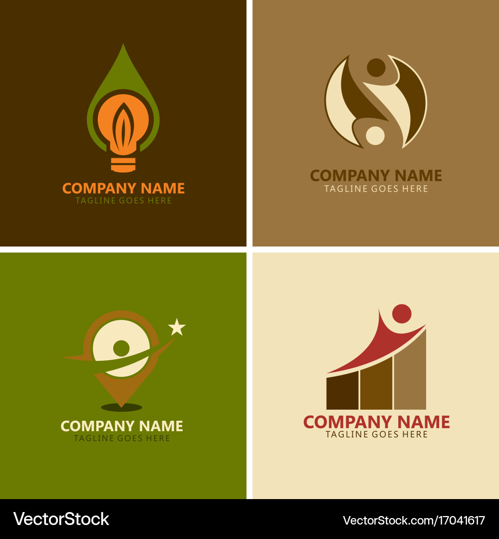 Collection logos Royalty Free Vector Image - VectorStock
