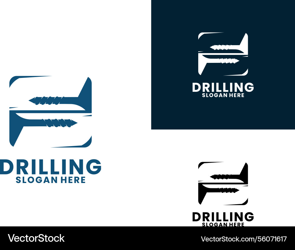 Drill with letter s logo design drilling logo Vector Image