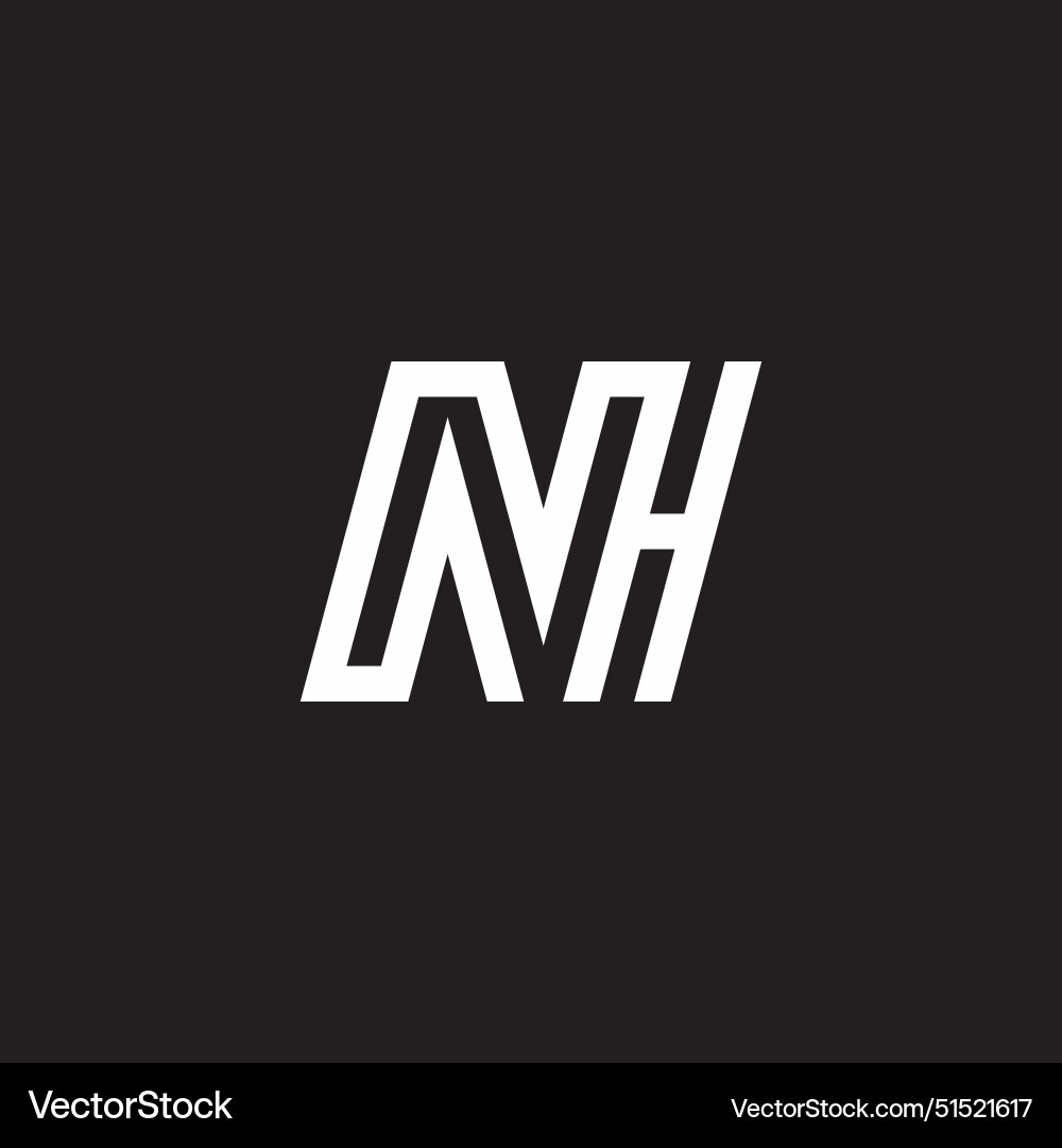 Letter nh stripes geometric lines logo Royalty Free Vector