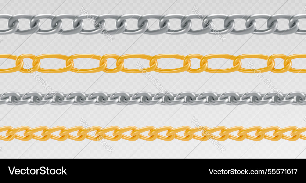 Metallic chains collection Royalty Free Vector Image