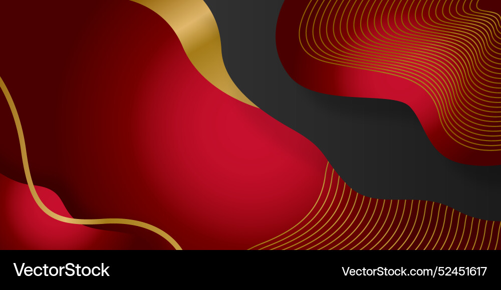 Modern red gold and black abstract background Vector Image