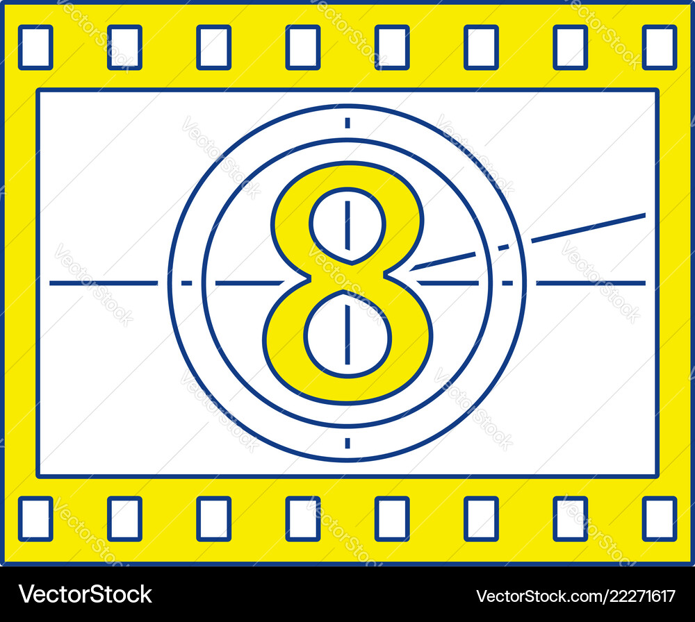 Movie frame with countdown icon Royalty Free Vector Image