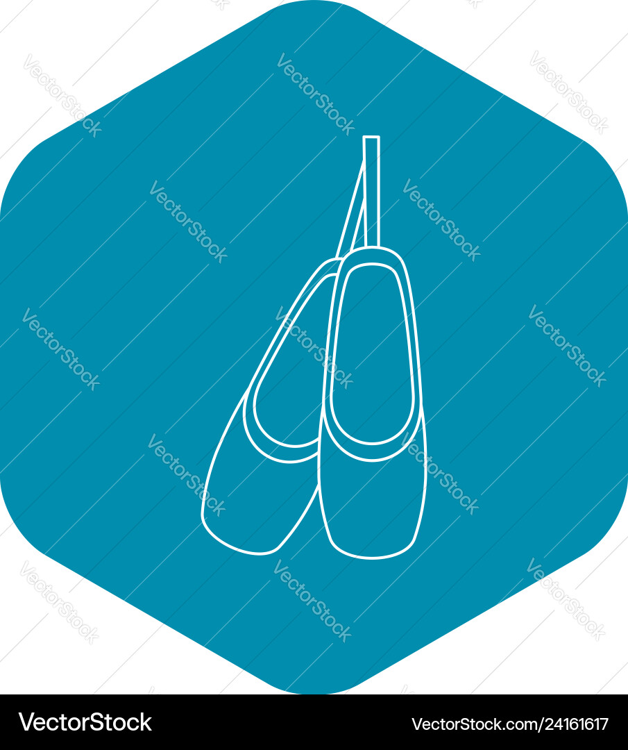 Pointe shoes icon outline style Royalty Free Vector Image