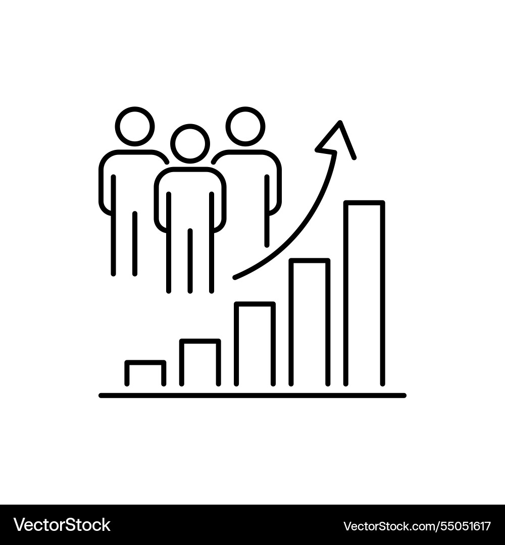Population growth icon increase social Royalty Free Vector