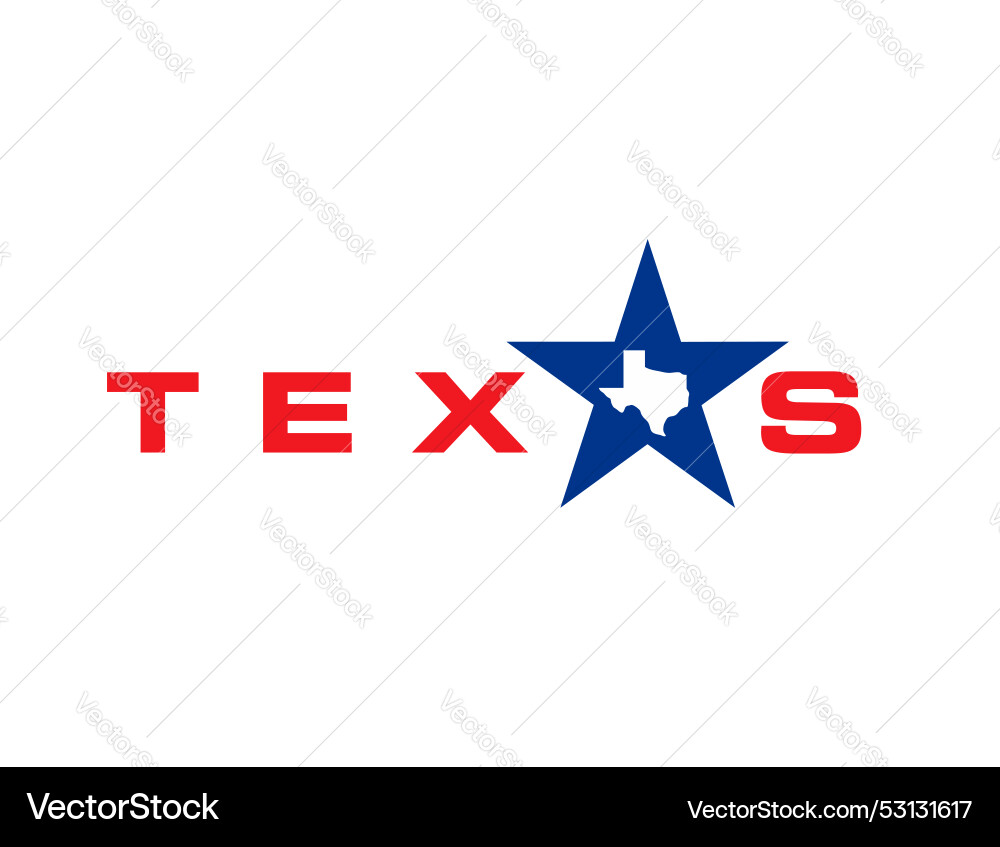 Texas state icon map in american star symbol Vector Image