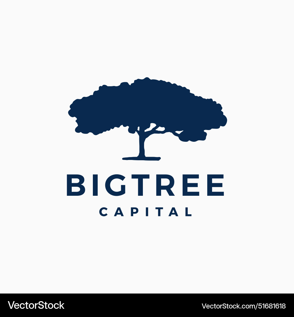 Big tree silhouette growth logo icon Royalty Free Vector