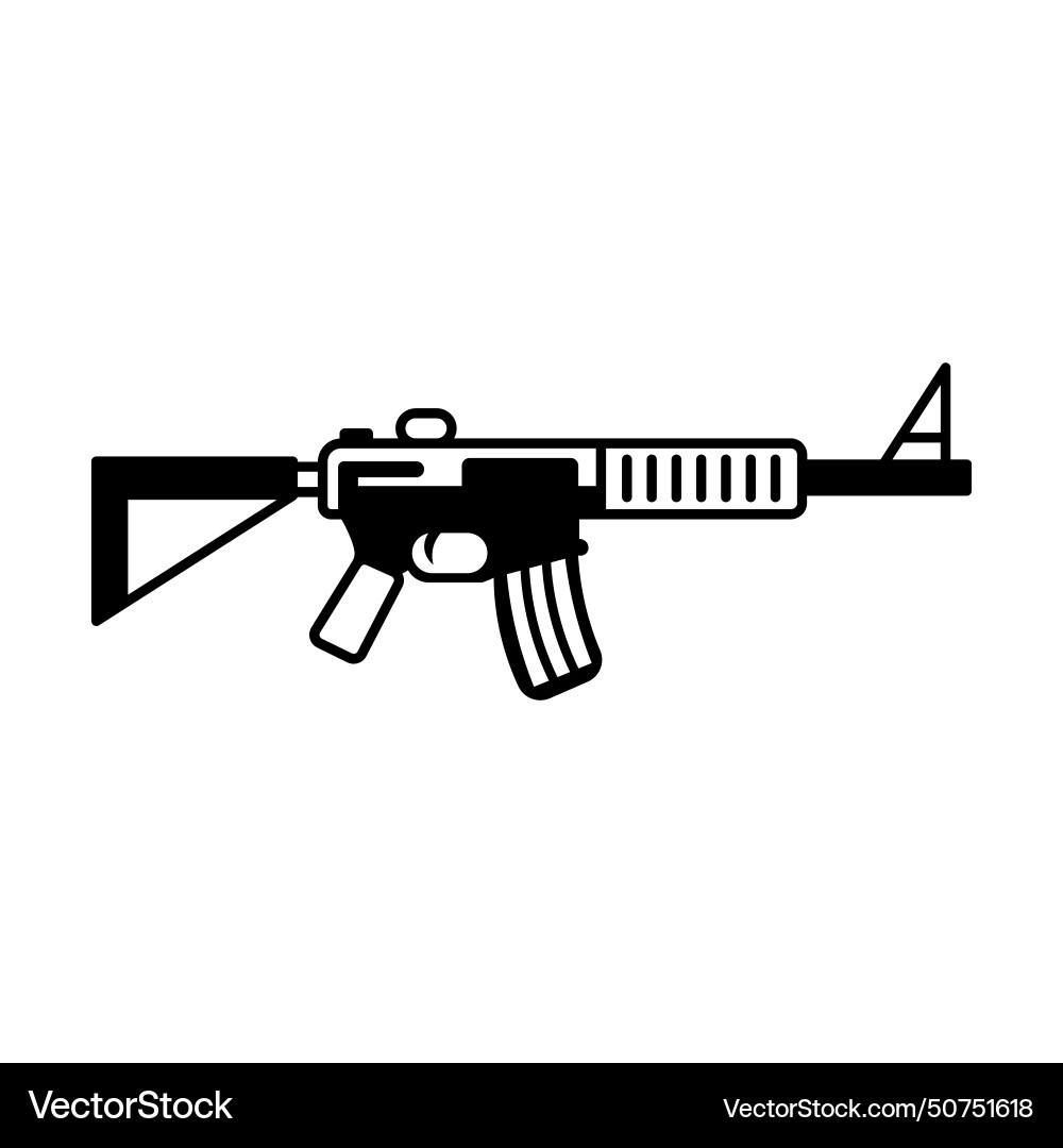 Black rifle icon on white background Royalty Free Vector