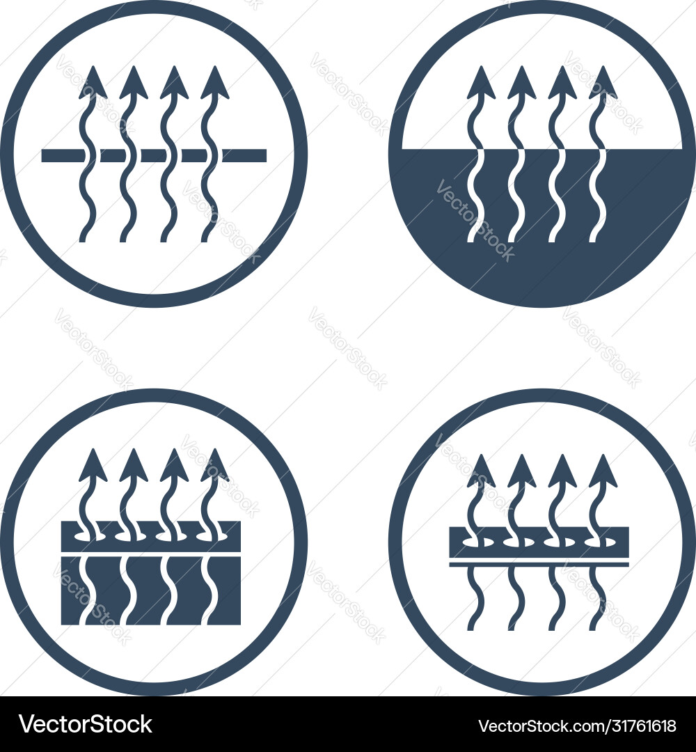 Breathable textile icons Royalty Free Vector Image
