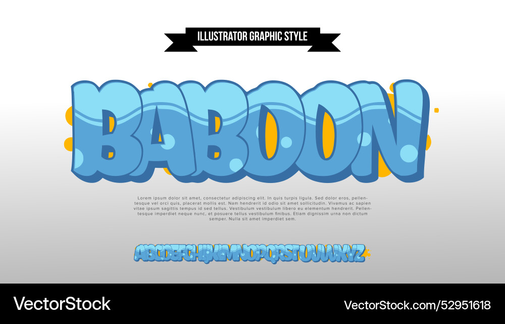 Gradient color graffiti style font Royalty Free Vector Image