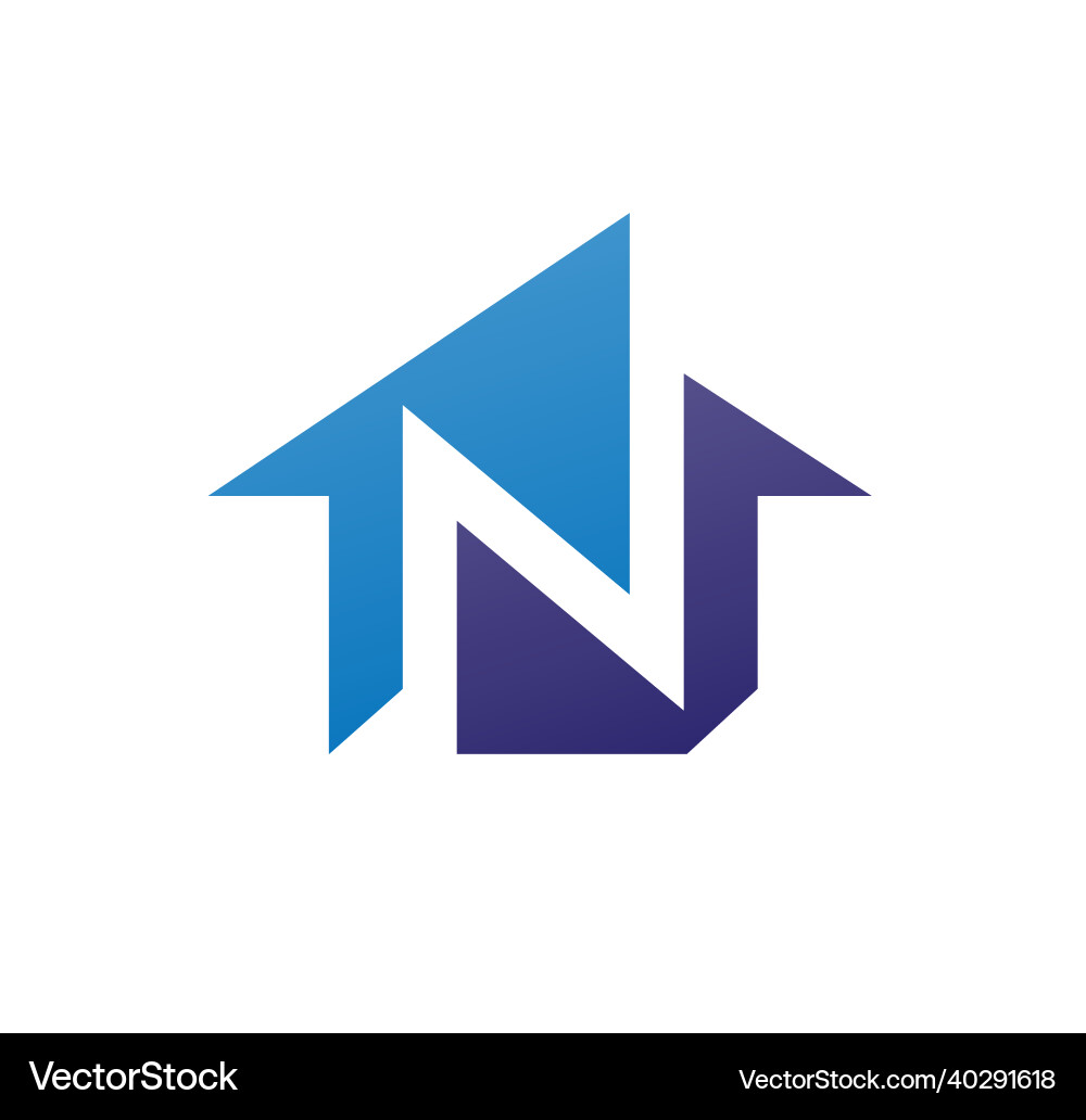 Letter n house logo Royalty Free Vector Image - VectorStock