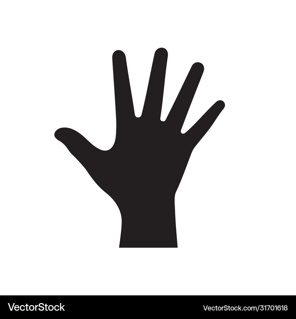 Open human hand palm - black icon on white Vector Image