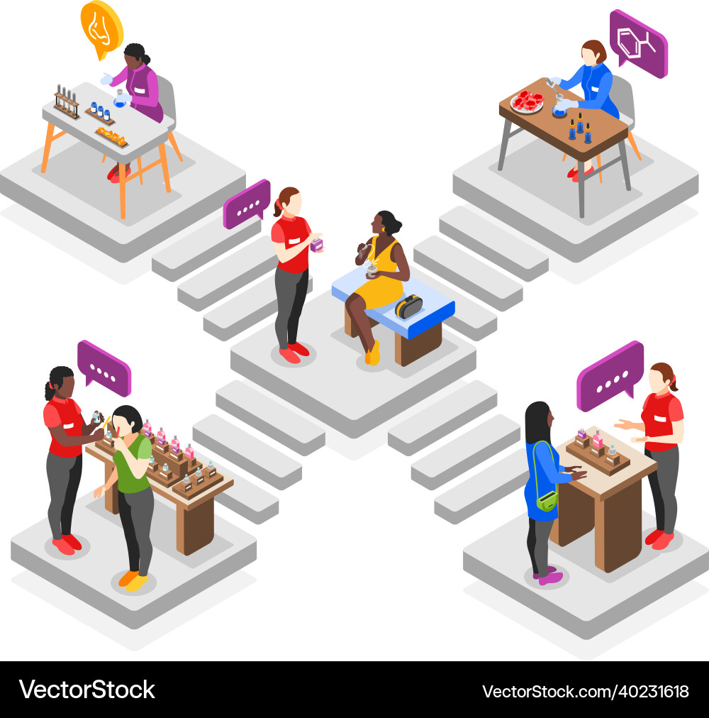 Perfume shop composition Royalty Free Vector Image