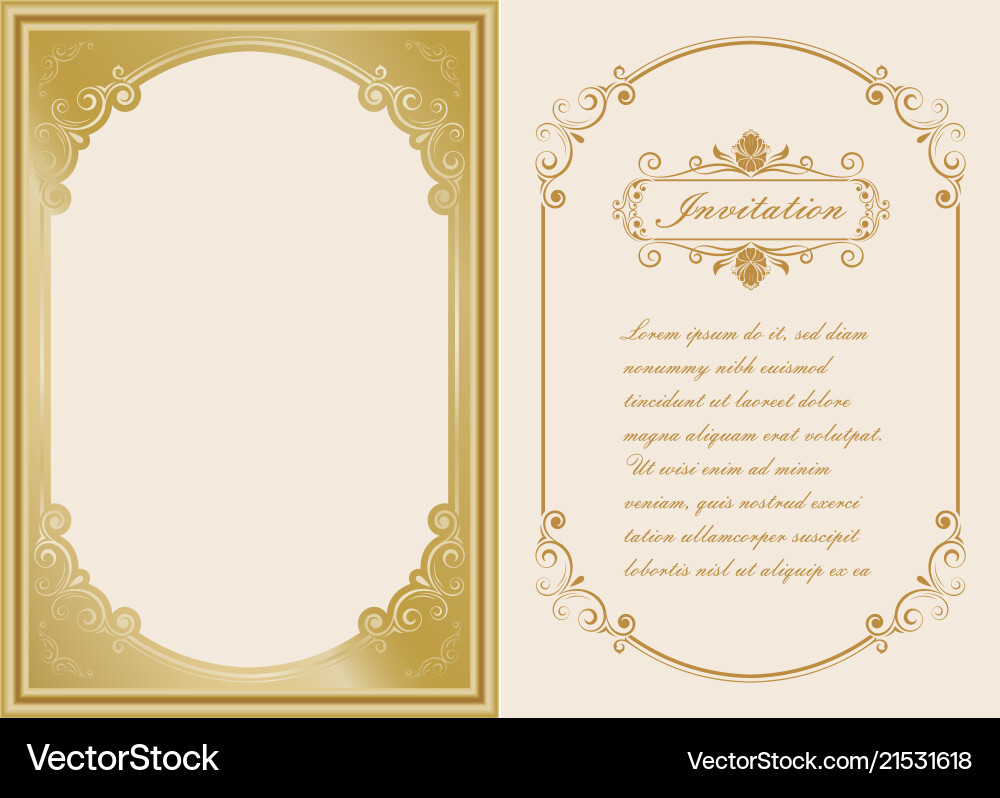 Premium invitation or wedding card Royalty Free Vector Image